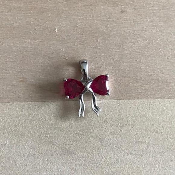 Sky Jewelry | Jewelry | 4k White Gold Ruby Bow Women Pendant | Poshmark